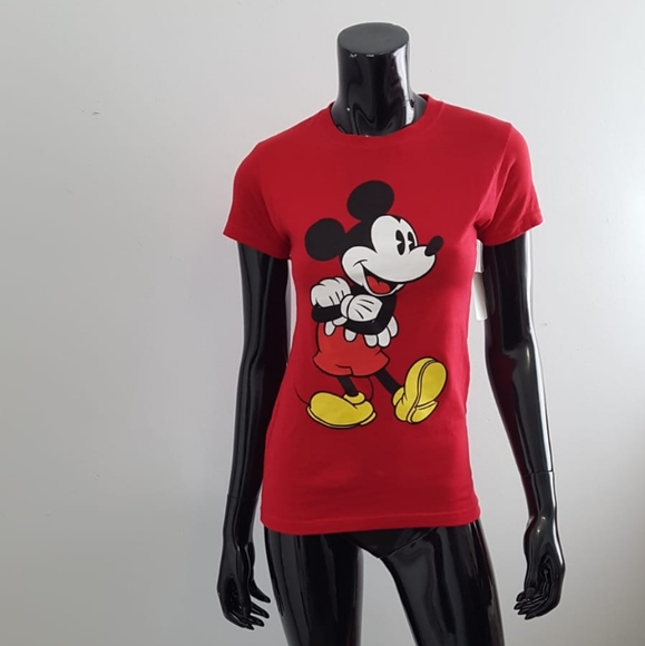 Disney | Tops | Mickey Mouse Red Tshirt Us Size S | Poshmark